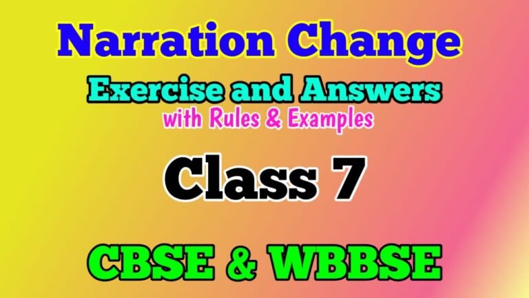 Class 7 Narration Change Rules with Examples and Exercises